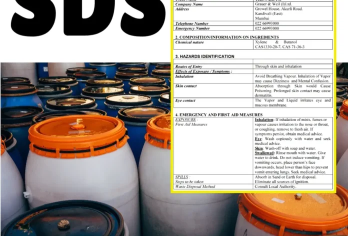 The Sixteen (16) Sections Of The SDS (Safety Data Sheet)